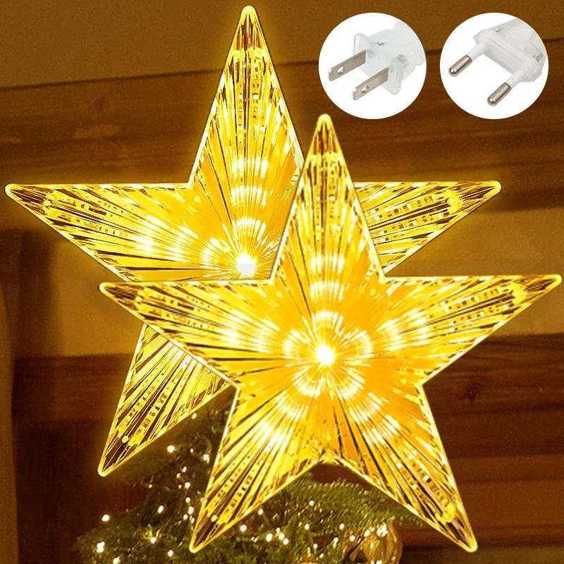 1PC Star LED Christmas Tree Top Light Five-pointed Xmas Tree - TikTok ...