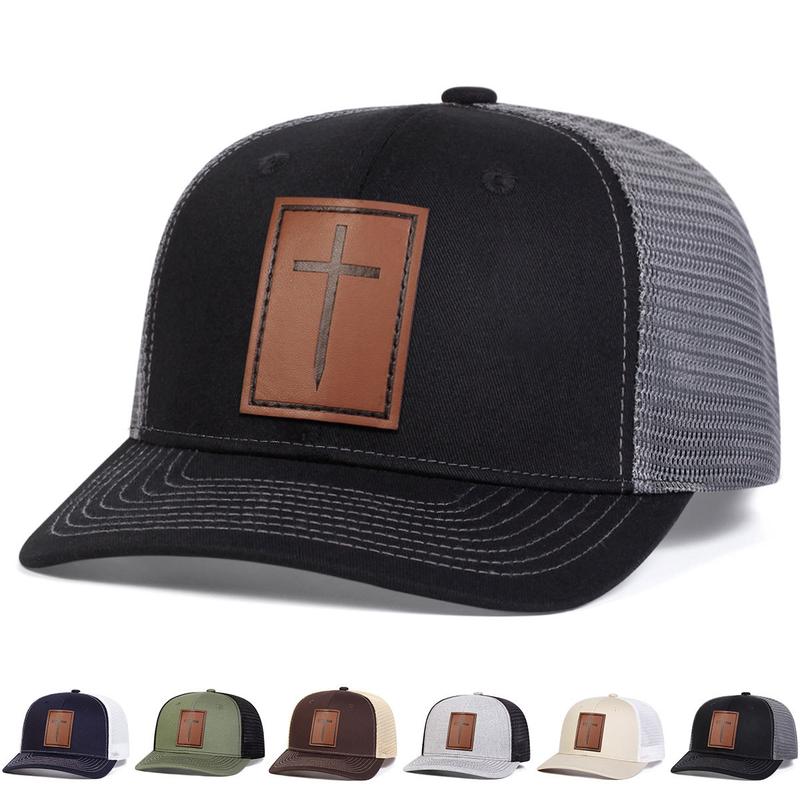 Micro Curved Sword Cross Leather Label Baseball Cap Outdoor Net ...