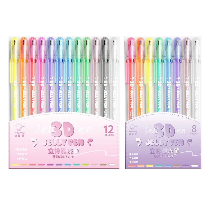 Pen Dakwat Gel, 8 / 12 Warna, Warna Pastel, Pen Jeli 3D, Pen - TikTok ...
