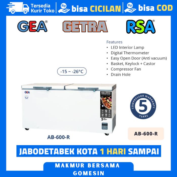 Jual Chest Freezer Gea Ab-600-R Chest Freezer Box 500 Liter Garansi ...
