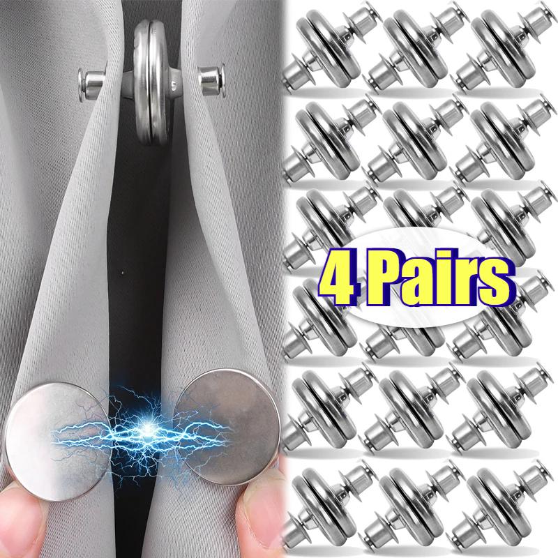 1/4 Pairs Curtain Magnetic Button Detachable Curtain Fix Fastener ...