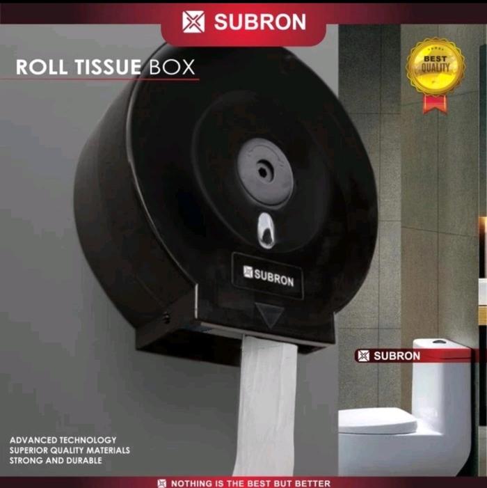 Promo TEMPAT TISU ROLL BULAT BESAR PLASTIK SUBRON Putih Putih - HITAM ...