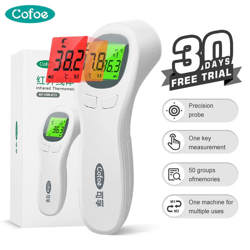 Termometer Dahi Penderia Terma Inframerah, Cofoe, 2 dalam 1, Pemegang ...