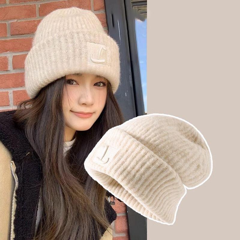 Solid Color Hats Autumn Winter Warm Cap For Women Girls Simple - TikTok ...