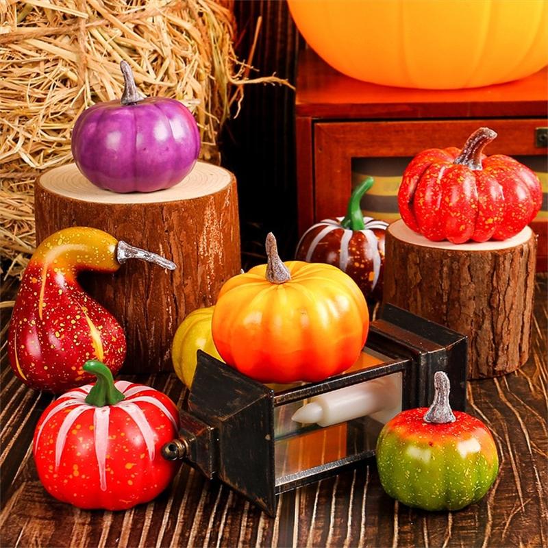 8 Pcs Realistic Artificial Pumpkins Fall Decor Set - Halloween - TikTok ...