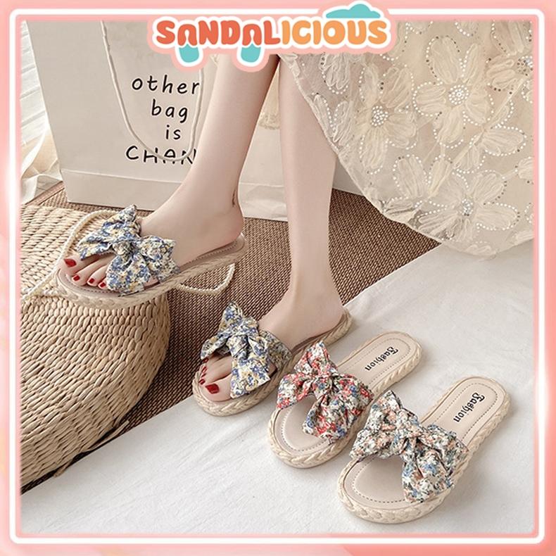 Sandal Slop Wanita Pita Motif Bunga Import Korean Style - Sendal - Shop ...