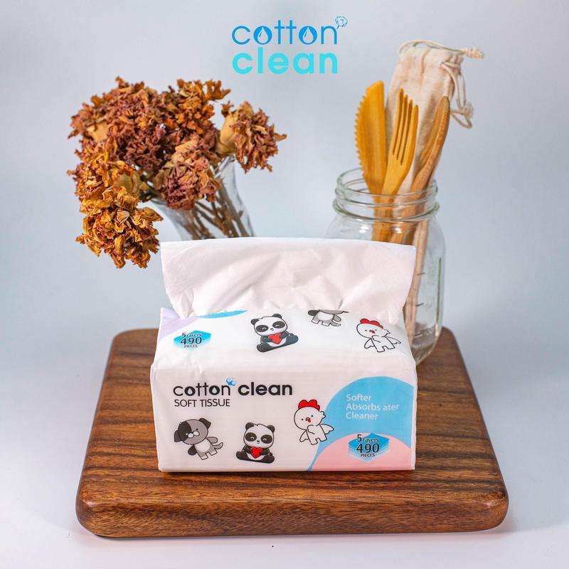 Cotton Clean Soft Tissue Paper 490 Sheets 5-PLY Soft Cleanin - TikTok ...