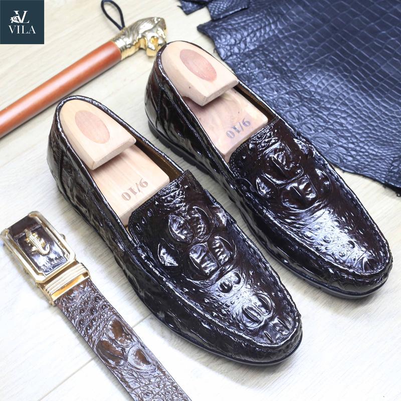 giày lười gu ( moca) da bung ca sấu cao cấp chuẩn chất - TikTok Shop ...