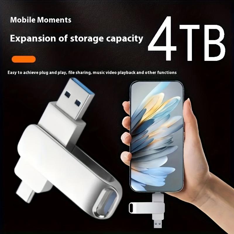 4TB Flash Drive USB Memory Stick for Phone, 2-In-1 Flash Drive, USB ...