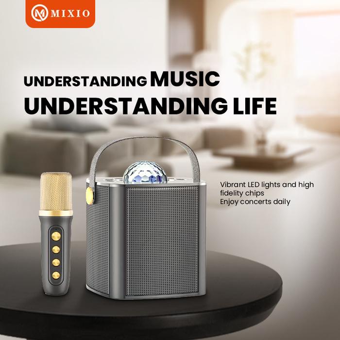 Promo MIXIO YS-107 PORTABLE WIRELESS SPEAKER RGB LED WITH MIC KARAOKE ...