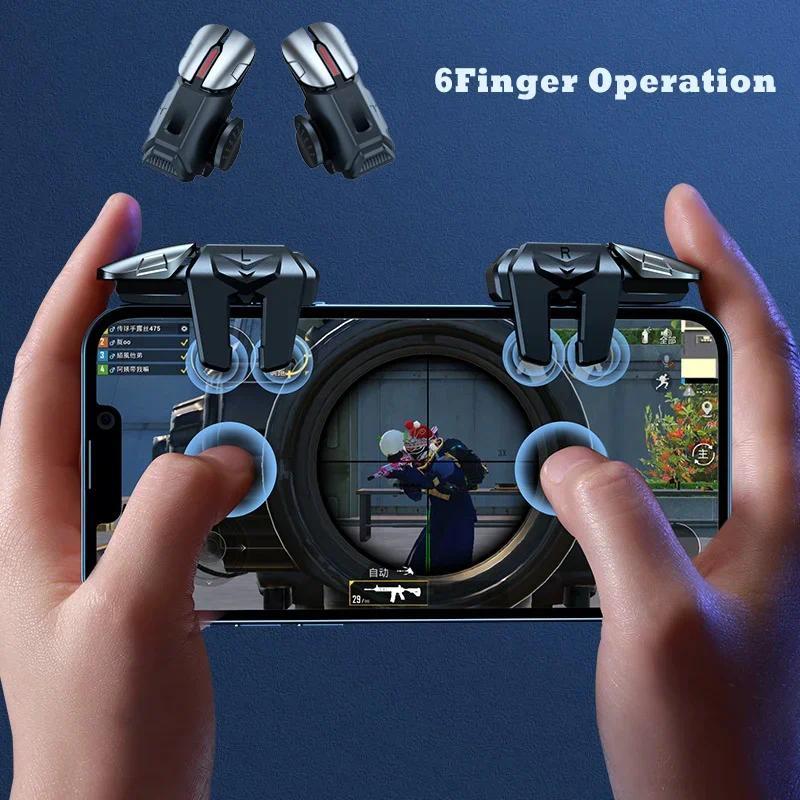 Mobile Phone Game Trigger Gamepad Joystick 6-Finger Aim Shooting ...