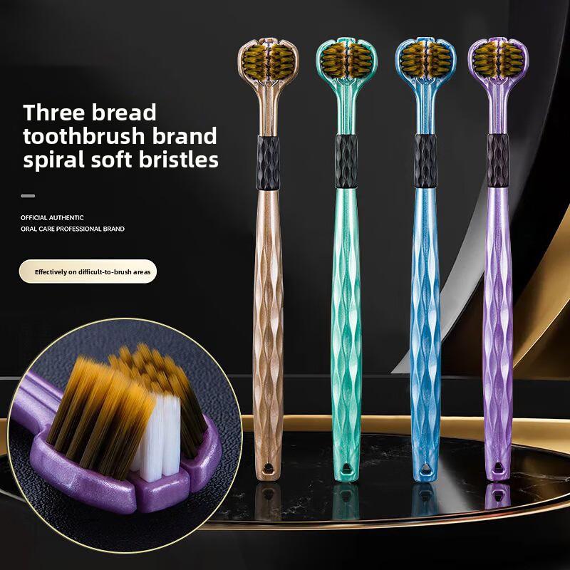 Three-Head Soft Bristle Toothbrush High-End Family Pack for Adults ...