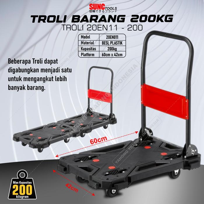 Promo Troli Lipat Trolley Trolly Barang Troli Plastik Tebal 200kg SUNC ...