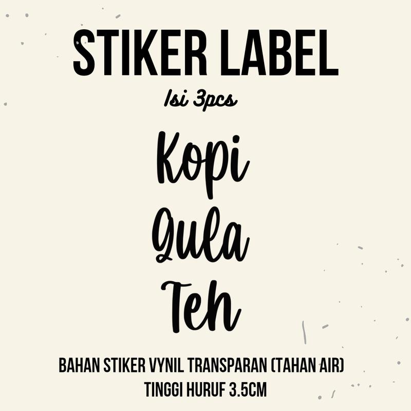 Sticker Label Coffee Tea Sugar Stiker Kopi Teh Gula - Shop | Tokopedia