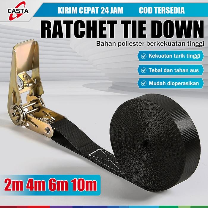 Promo CASTA Tali Strap Ratchet Pengikat Barang Heavy Duty 2/4/6/10 ...