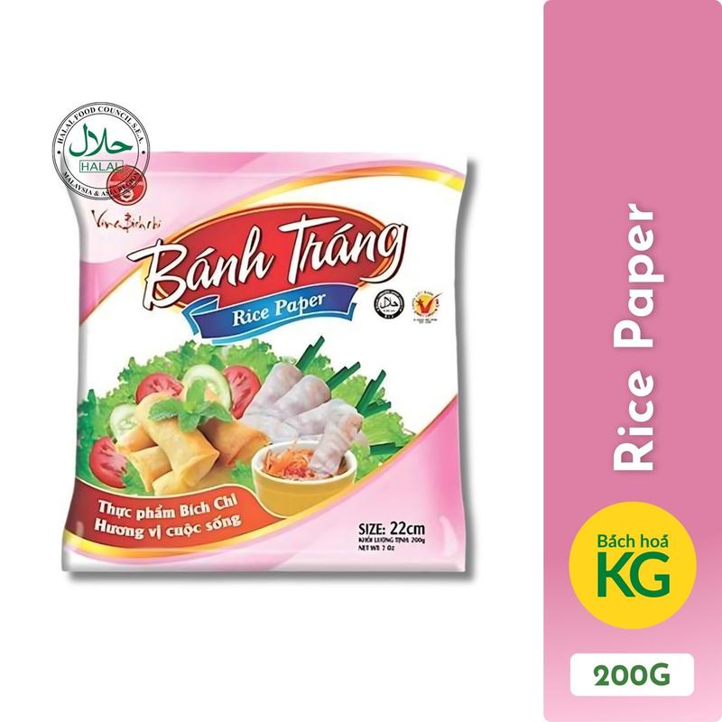 Bich Chi rice paper, 22cm round, 200g package - Bang trang Bich ...