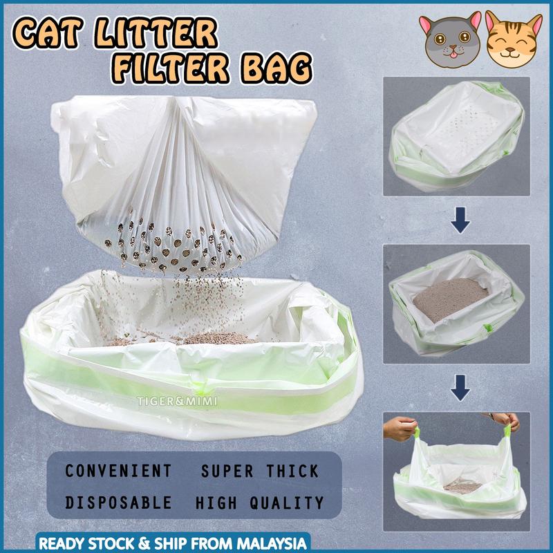 Tiger & Mimi 7PCS Cat Litter Filter Bag Portable Hygienic Drawstring ...