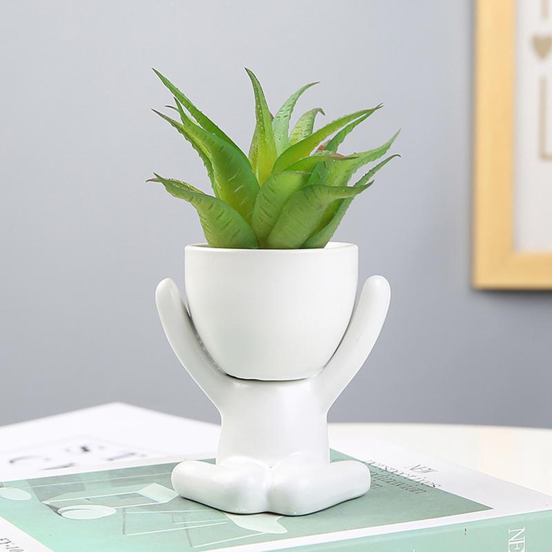 Ceramic Succulent Plant Pots, Creative Human Shaped Small Flower ...