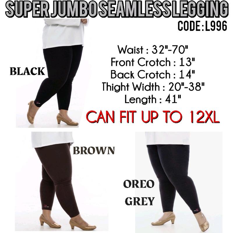{Ready Stock}Jumbo Plus Size 8xl-12xl Legging Muslimah Seamless ...