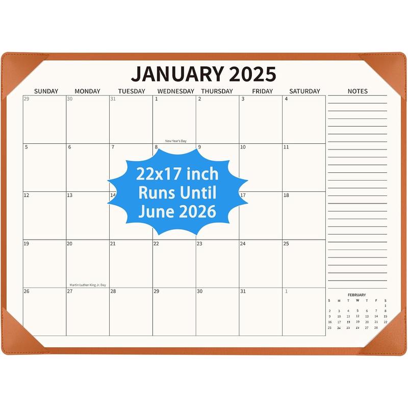 Desk Calendar 2025-2026 with Desktop Mat, 22x17 inch Large Desk ...