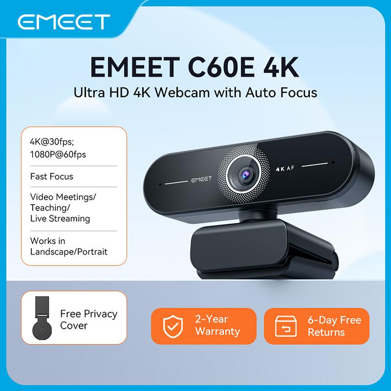 【Free 6-day returns】EMEET C60E 4K Webcam for PC, Laptop - Online - TikTok Shop Philippines