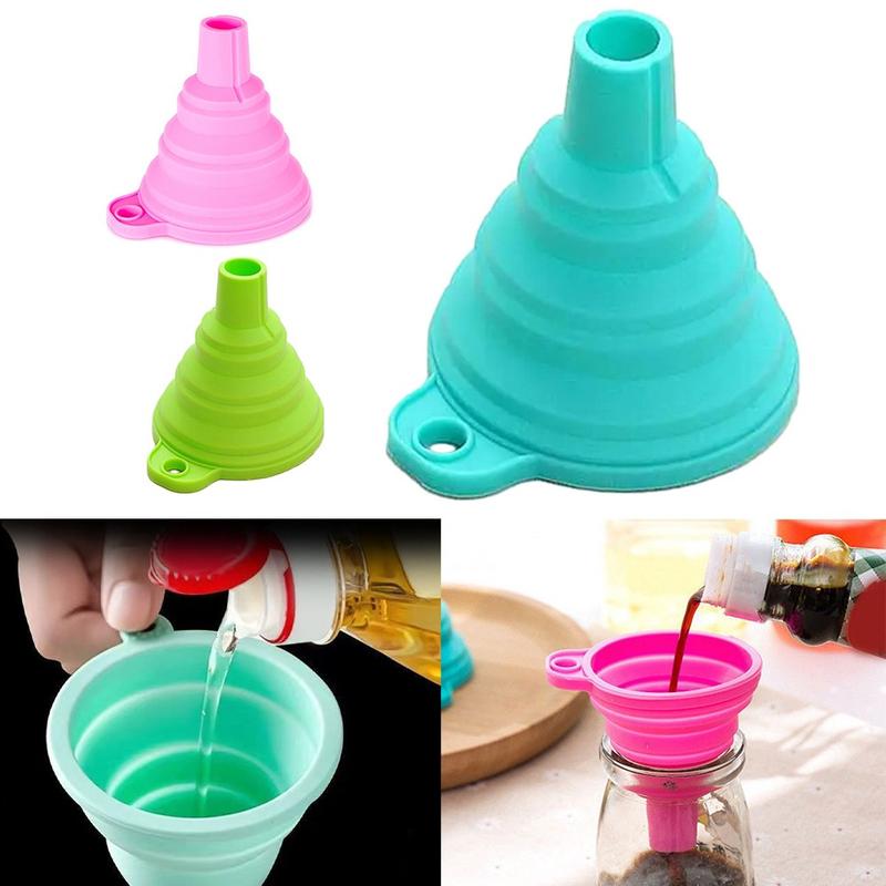 1pc Collapsible Portable Funnels for Fuel Hopper Beer Oil Kitchen ...