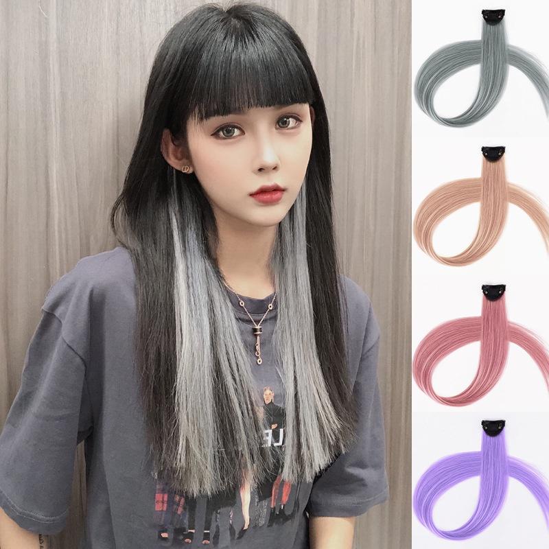 Hair extension Wig Piece Long Straight tinsel Hair Clip 55cm - TikTok ...