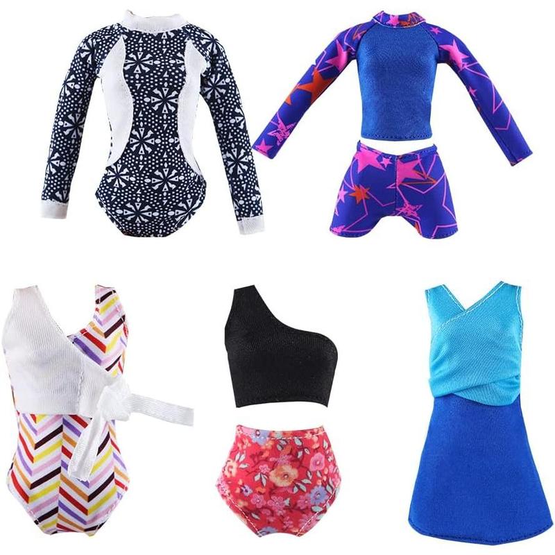 10Pcs =5 Sets Beach Bikini Swimsuit Bathing Doll Clothes Swimwear ...