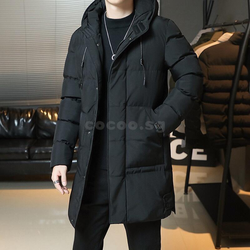 Plus Size 7XL Winter Men Mid length Thickened Warm Hooded Padded ...