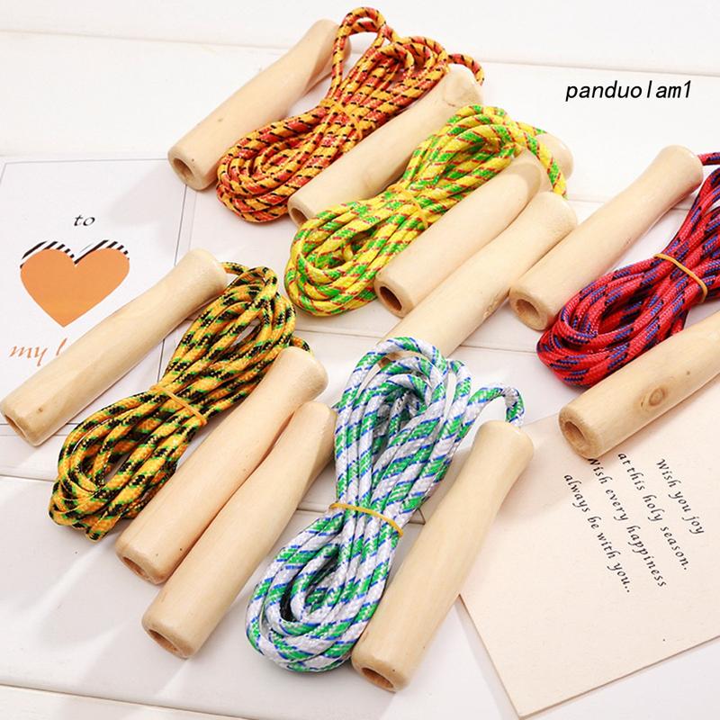 Jumping Rope Exercise Equipment Wooden Handle Colorful Braiding ...