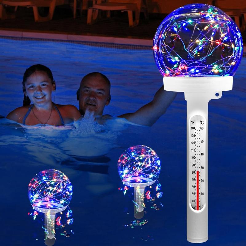 Floating Pool Thermometer,LED Colored Solar Pool Thermometer - TikTok Shop