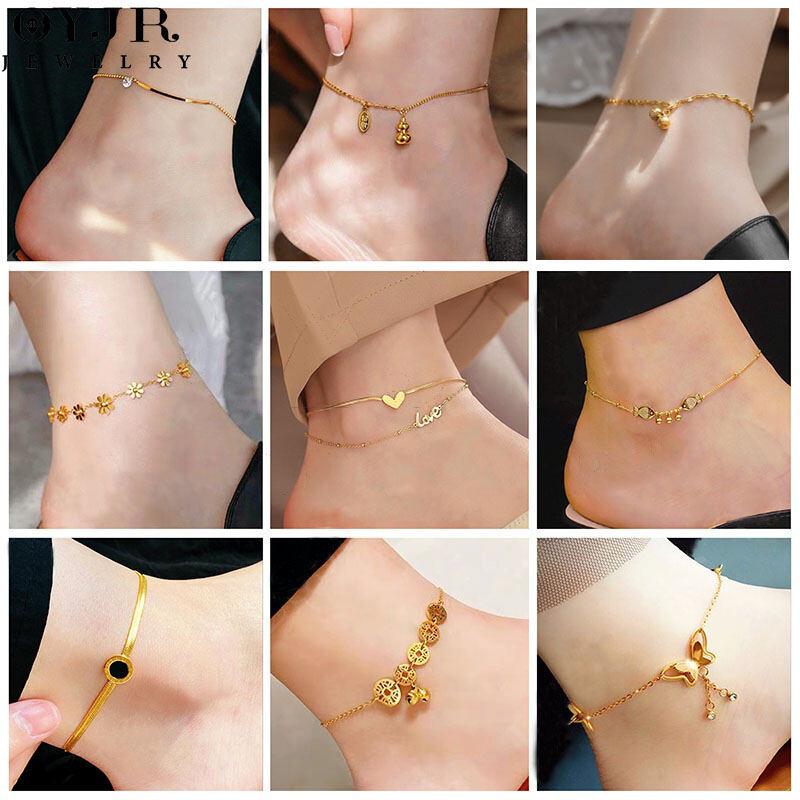 Oyjr EMAS Korea anklet non tarnish love anklet for woman heart - TikTok ...