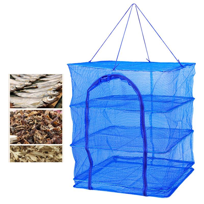 Foldable 3 Layers Drying Net Fish Net Drying Rack Hanging Vegetable ...