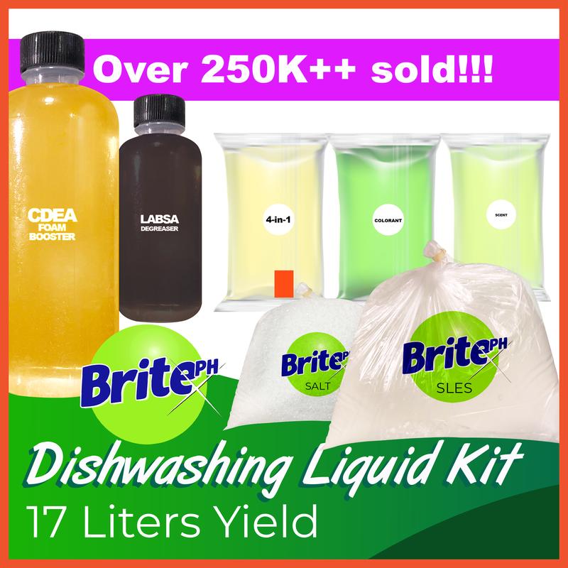BritePH Dishwashing Liquid Kit DIY (17 liters Yield) All Flavors ...
