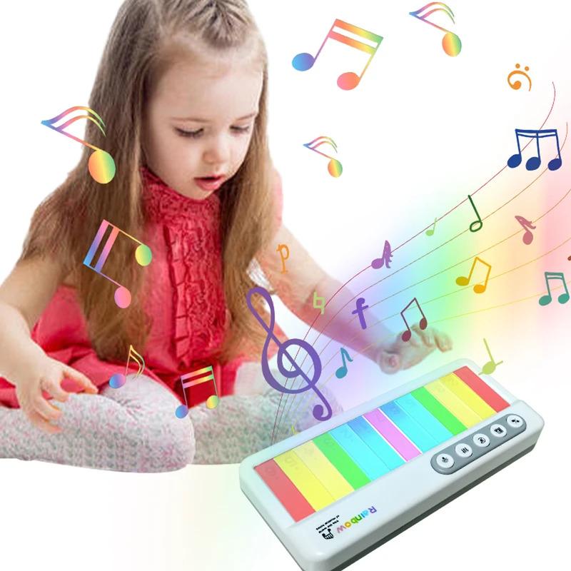 Mainan Piano Berkelip Pelangi, Mainan Papan Kekunci Mudah Alih ...