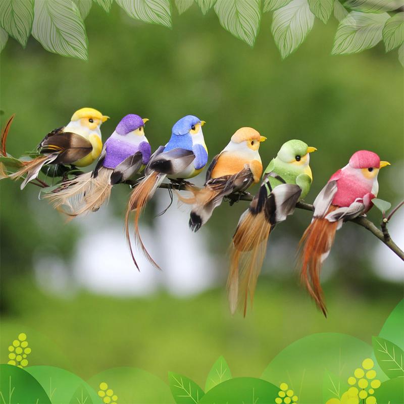 Cute Artificial Birds Fake Foam Animal Simulation Feather Birds ...