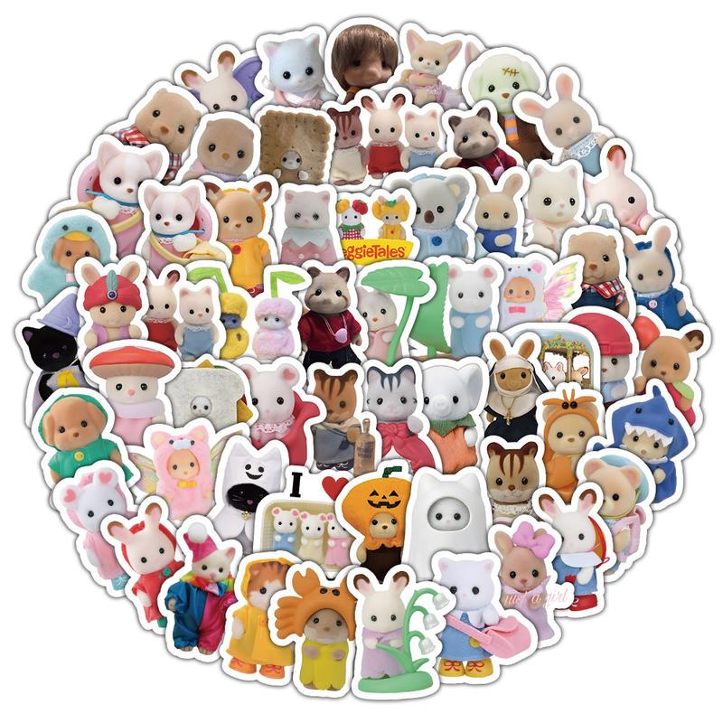 103PCS Cute Cartoon Calico Critters Waterproof Graffiti Stickers ...