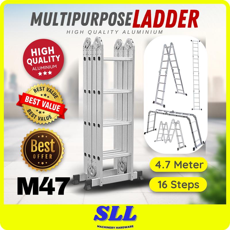 4.7M Multipurpose Ladder M47 4.7M 16 STEPS Heavy Duty Aluminium ...