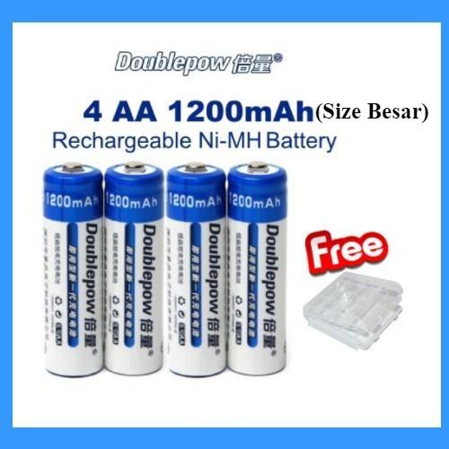 Bateri Cas Semula USB Doublepow Asli AAA 900, Bateri AA 1200mAh ...