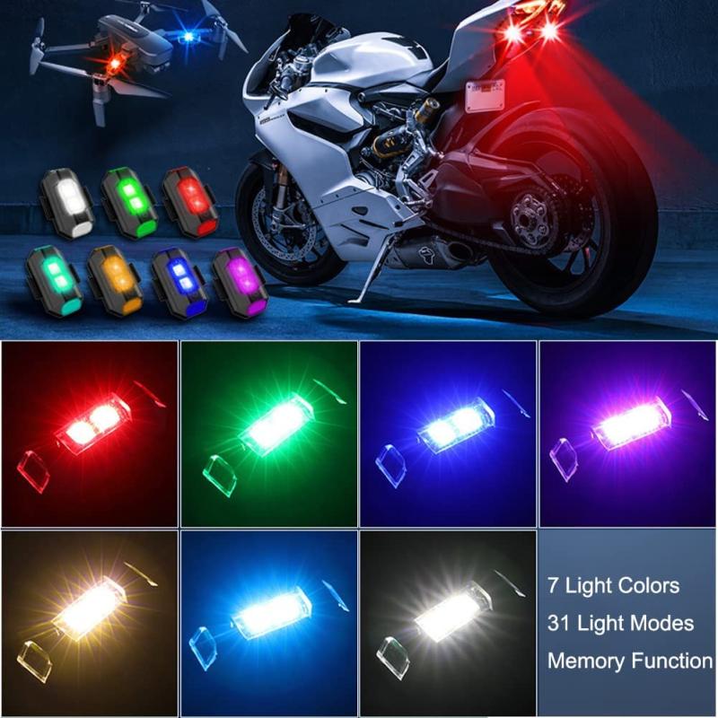 7 color motorcycle bike Rechargeable flashing lights bikes modified ...
