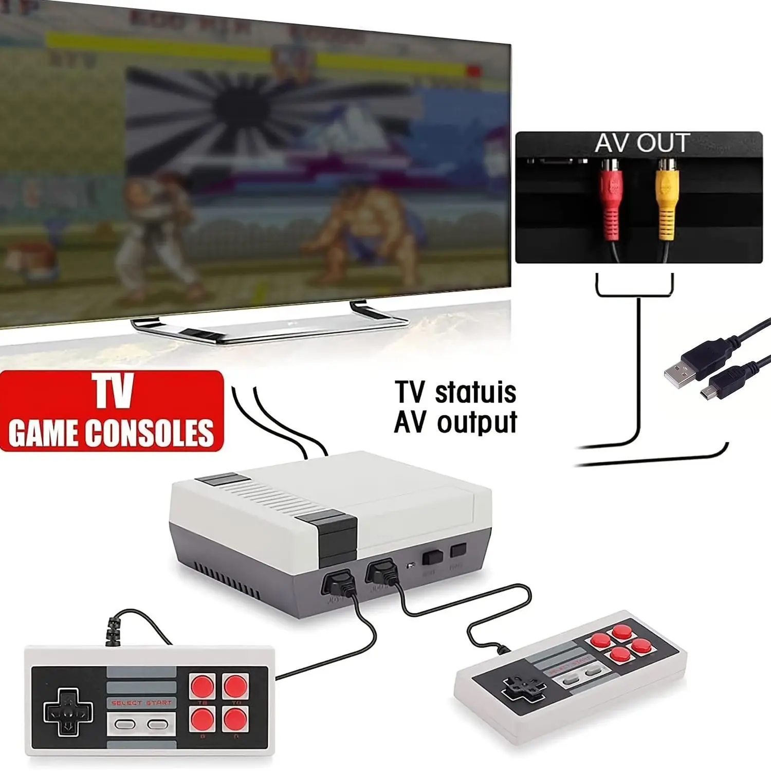 Retro Game Console, 1 Piece Christmas Gift, TV Video Console Toys for ...