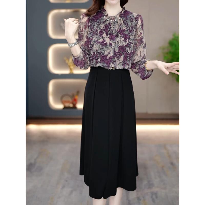 FADFAD Gaun midi tambal sulam bermotif baru yang modis - Shop | Tokopedia