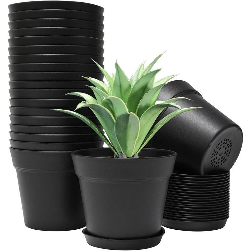 20 Pack 6 inch pots, planters for Indoor , Flower pots, Black - TikTok Shop