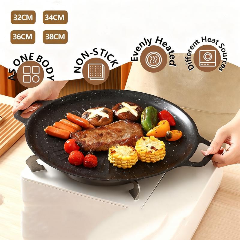 Wajan Pan Grill Anti Lengket Bulat 32/34/36/38CM / Grill Pan Wajan ...