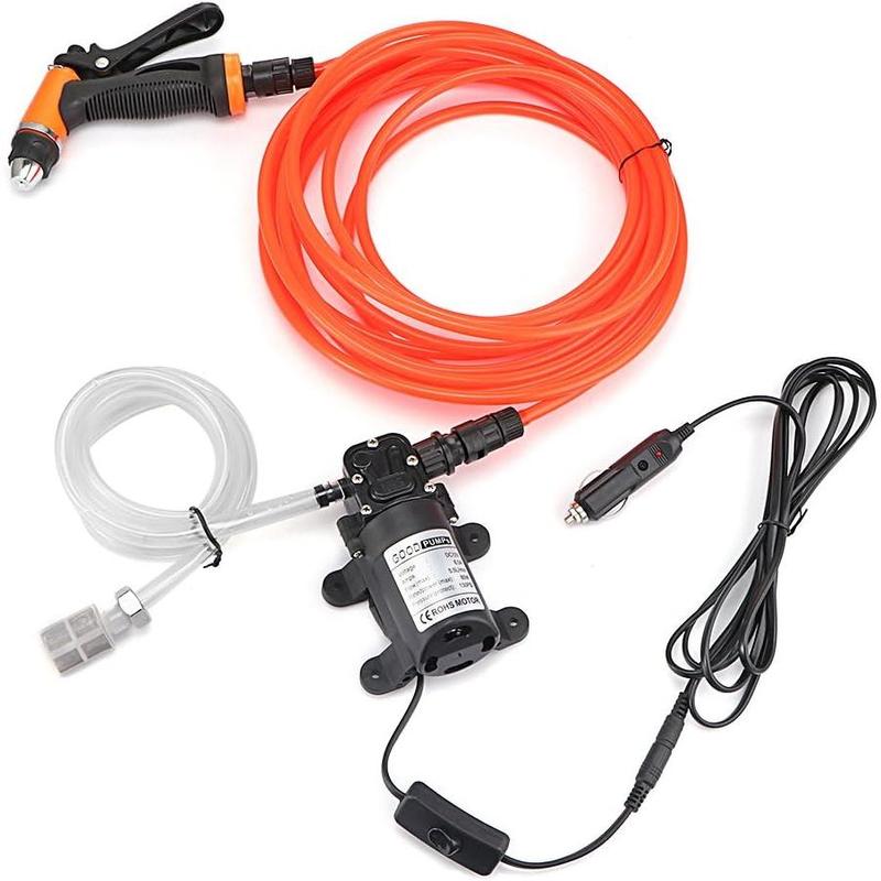 Car Washer Kit - Portable Pressure Washer 12V Water Pump Car Washer ...