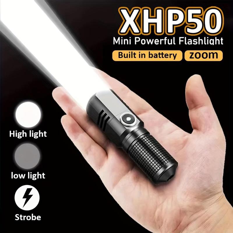 Portable Mini LED Flashlight USB Charging Waterproof XHP50 3 - TikTok ...