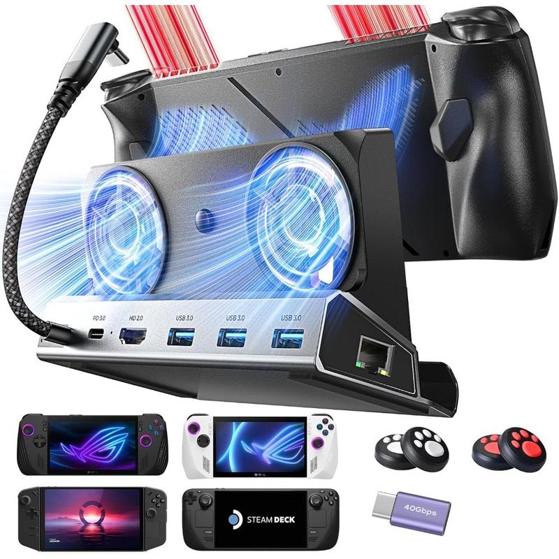 Docking Station for ROG ALLY X & Sm Deck & ion GO, Dual Fan - TikTok Shop