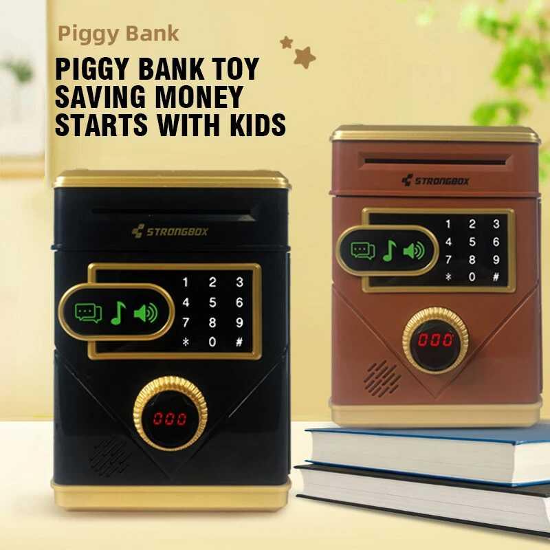 Electronic Kids Toy Cash with Password Safe Smart Money Box Piggy Bank ...