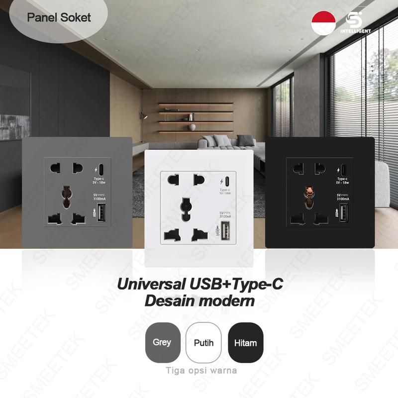 Smeetek Socket Colokan Dinding - Stop Kontak Universal UK EU - Shop ...