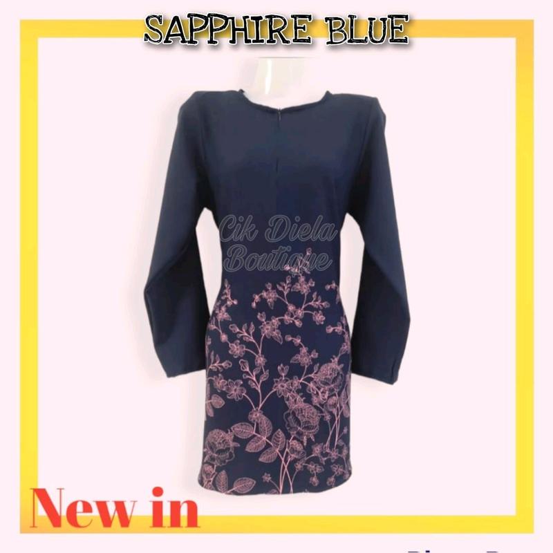 Blouse Corak Design 1 (Hitam & Biru) - TikTok Shop Malaysia
